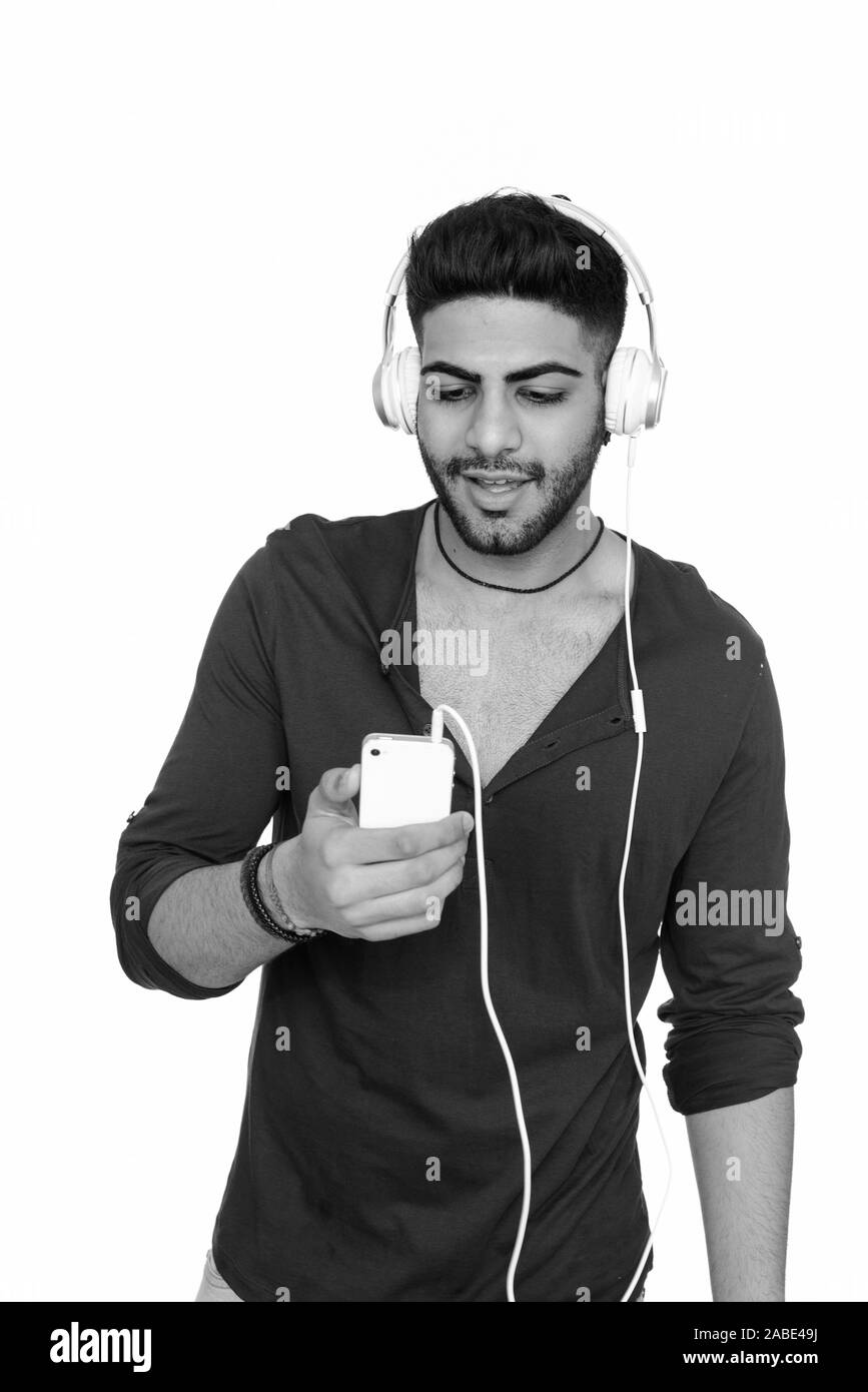 Attractive man indian one person Black and White Stock Photos & Images ...