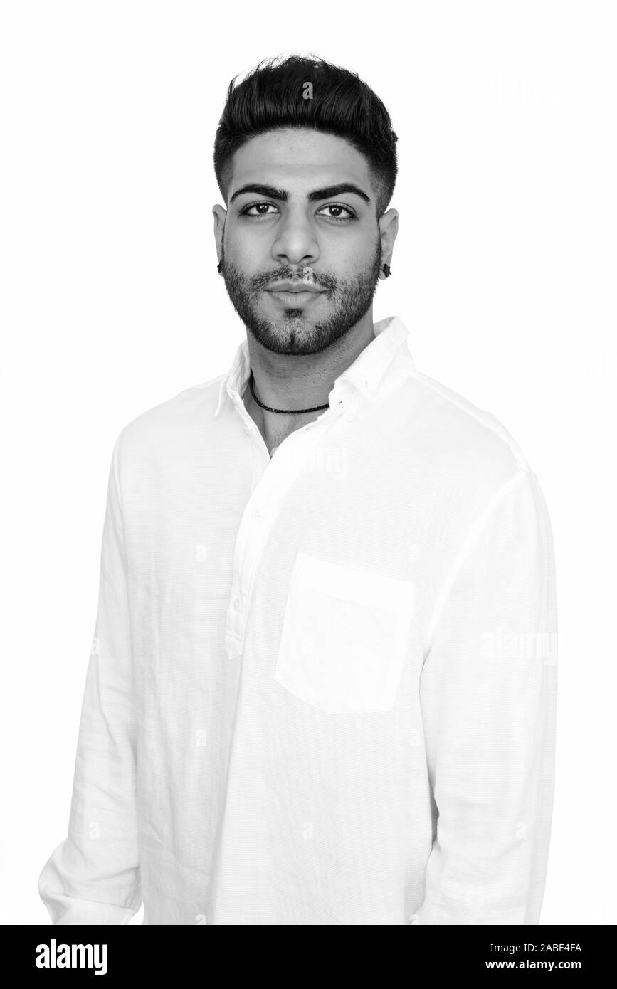 Attractive man indian one person Black and White Stock Photos & Images ...