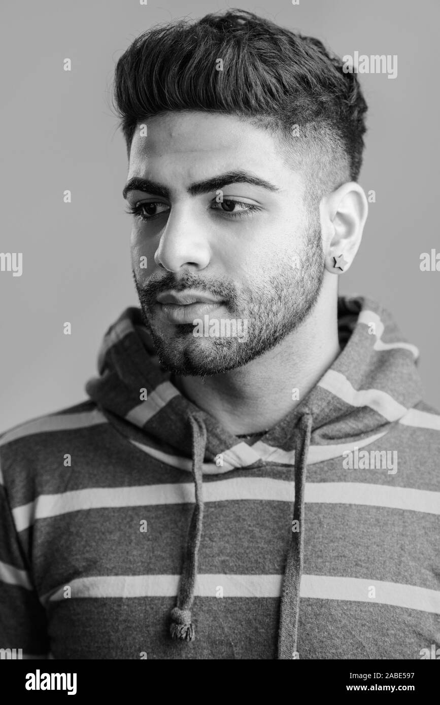 Attractive man indian one person Black and White Stock Photos & Images ...
