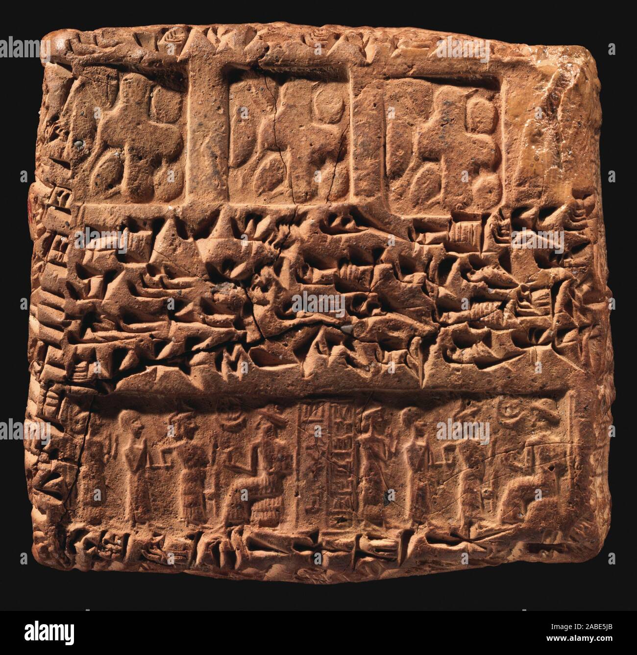 6525. Cuneiform tablet case impressed with cylinder seals, Assyria ...