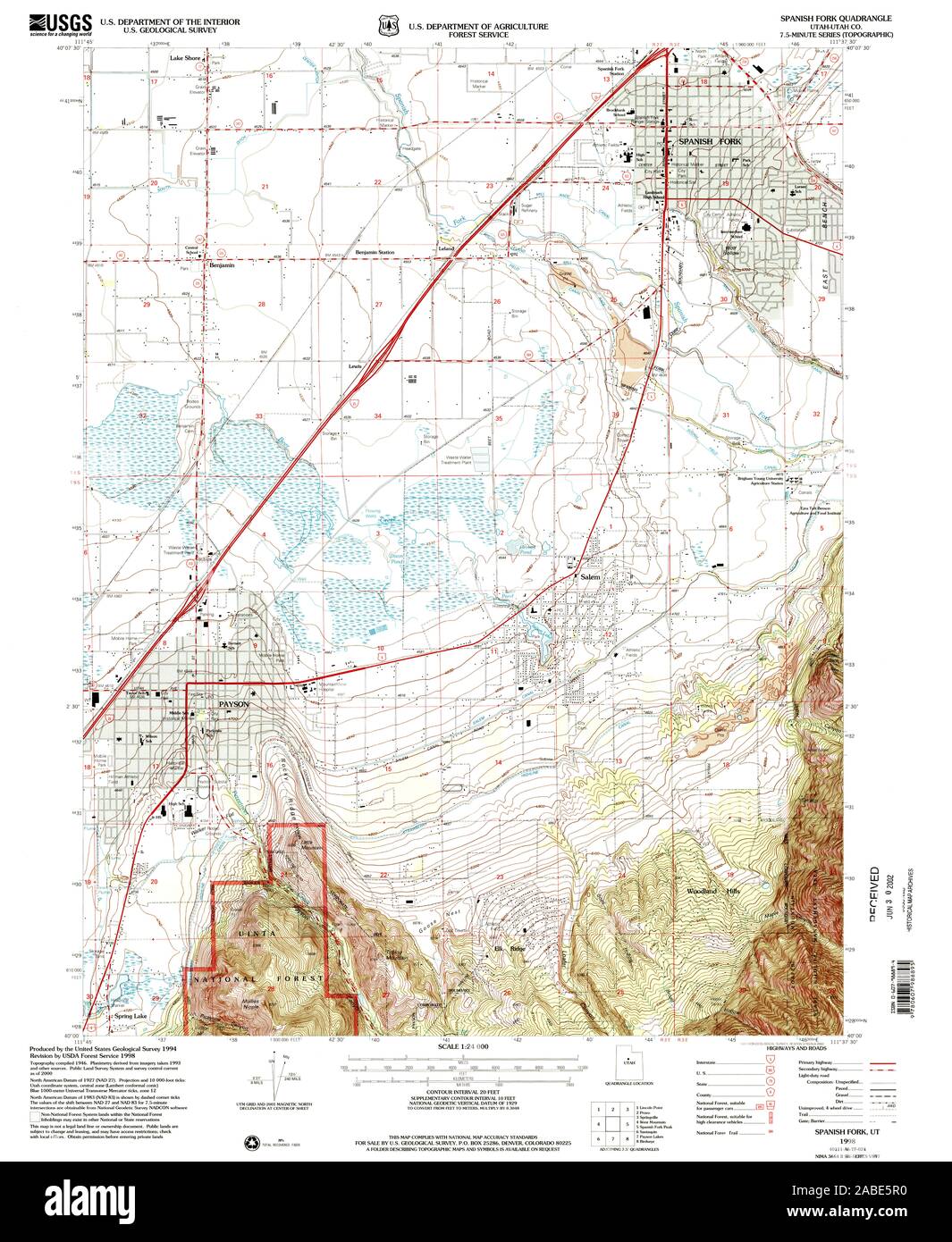Map of spanish fork hi-res stock photography and images - Alamy