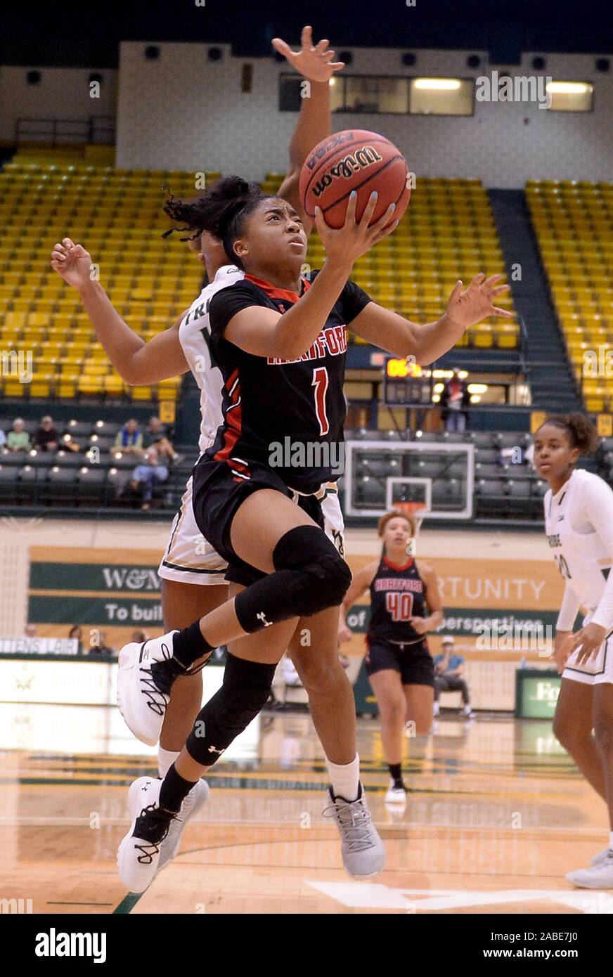 Williamsburg, VA, USA. 26th Nov, 2019. 20191126 - Hartford guard JORDAN ...
