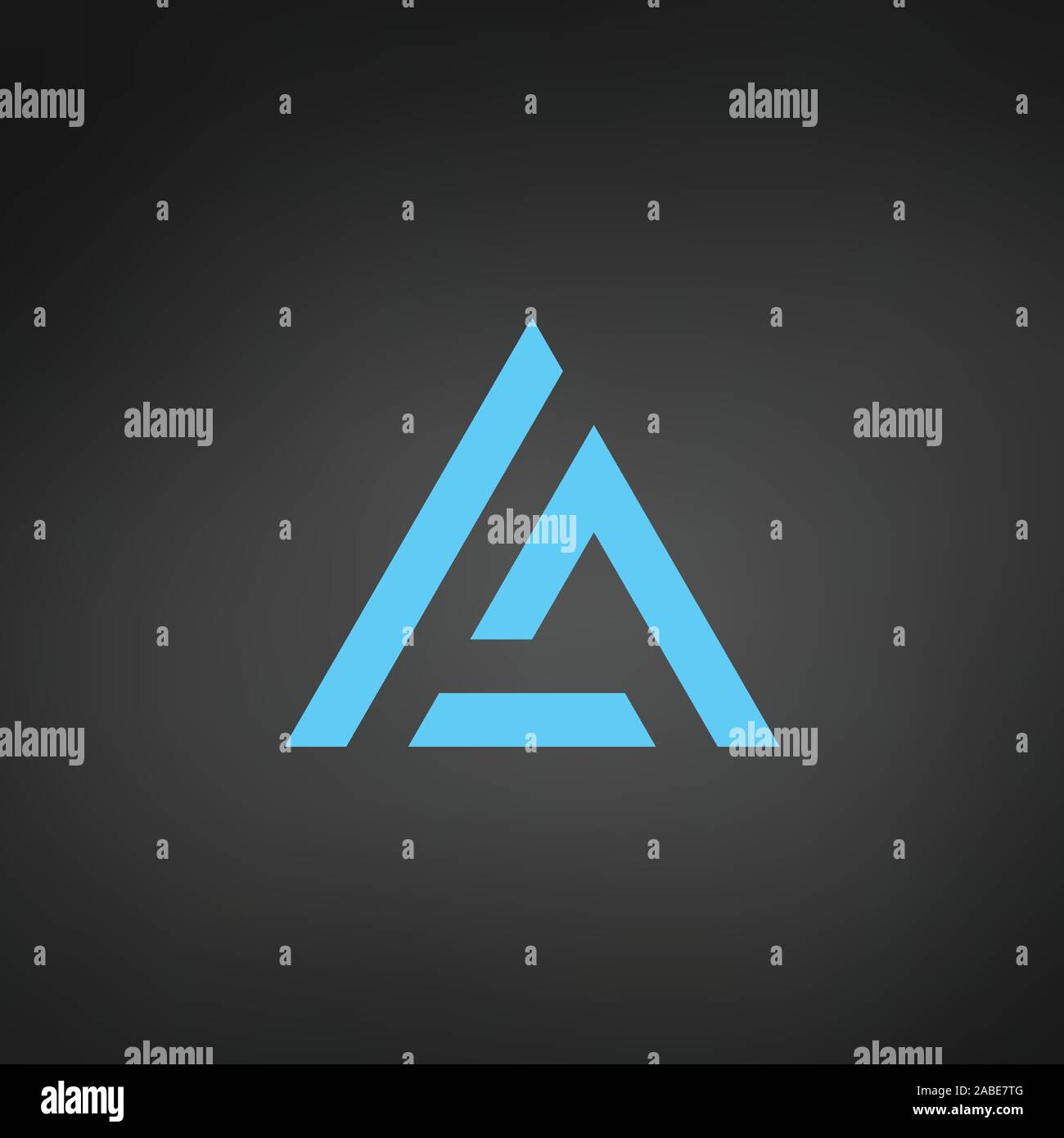 Abstract blue triangle shape with letter letter A. Stock Vector ...