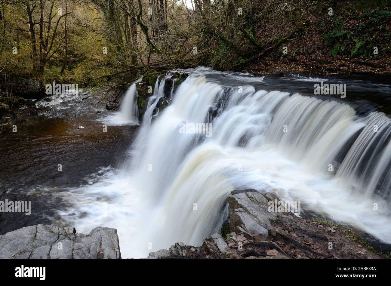Sgwd y Pannwr waterfall Afon Mellte River Ystradfellte Brecon Beacons ...