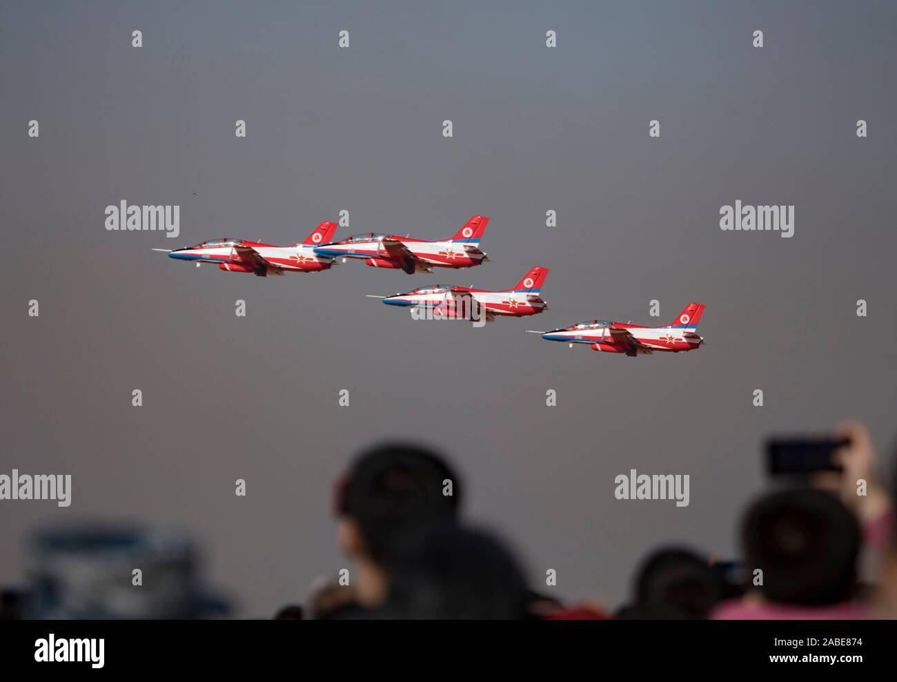 Chinese PLA Air Force Bayi Aerobatics Team perform for citizens during ...