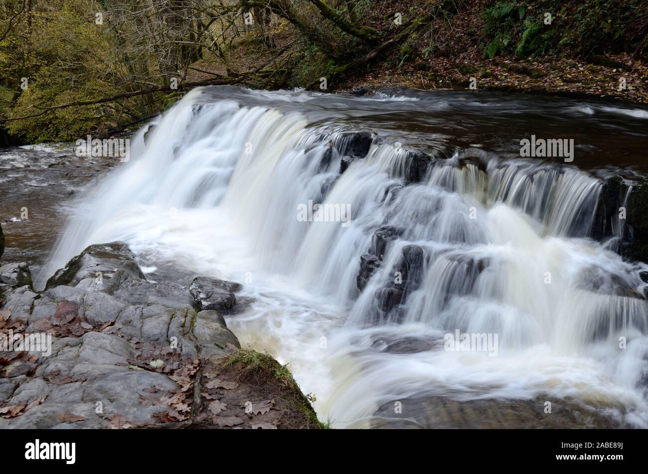 Sgwd y Pannwr waterfall Afon Mellte River Ystradfellte Brecon Beacons ...