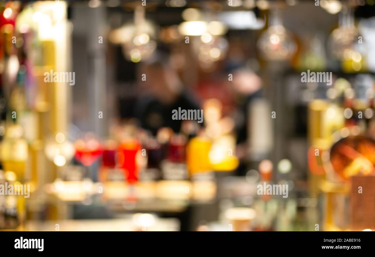 Restaurant kitchen background. Blurred restaurant and bar kitchen Stock ...