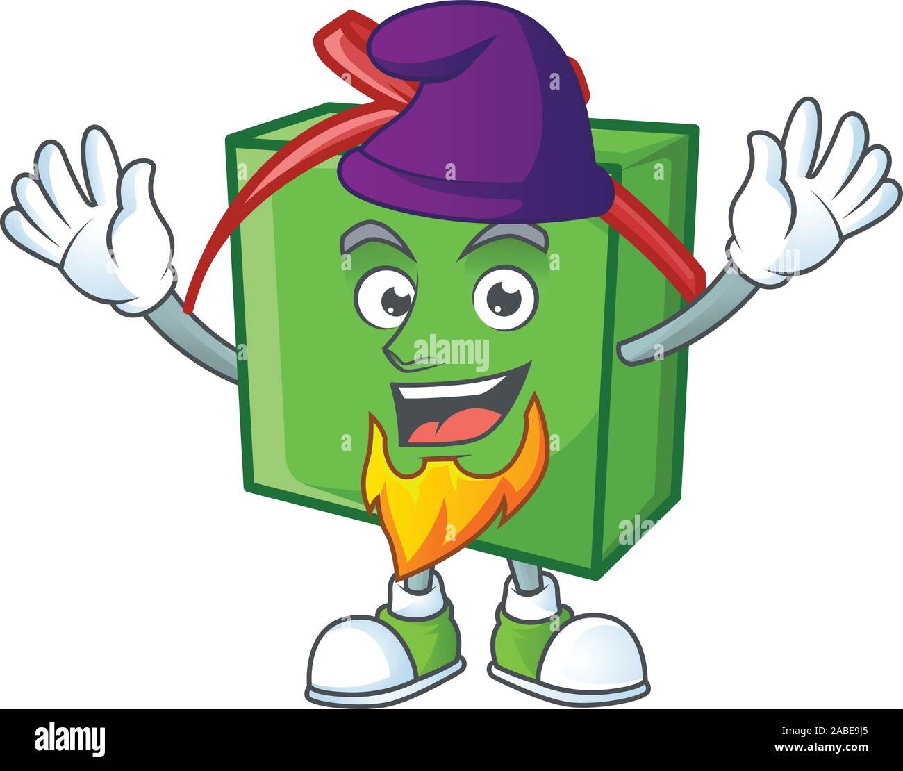 Green gift box mascot cartoon style as an Elf Stock Vector Image & Art ...