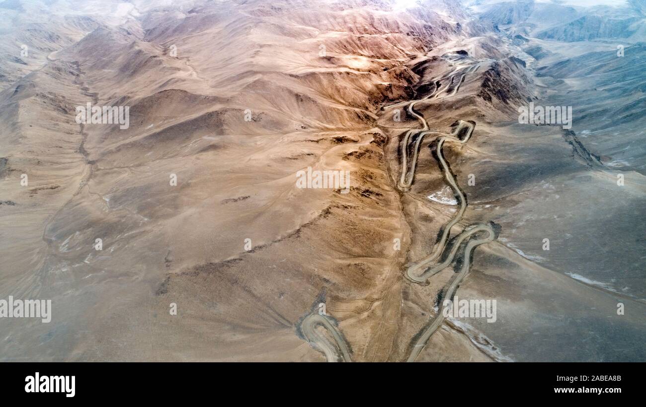 Aerial view of the road, commonly known as Panlong Road, in the ...