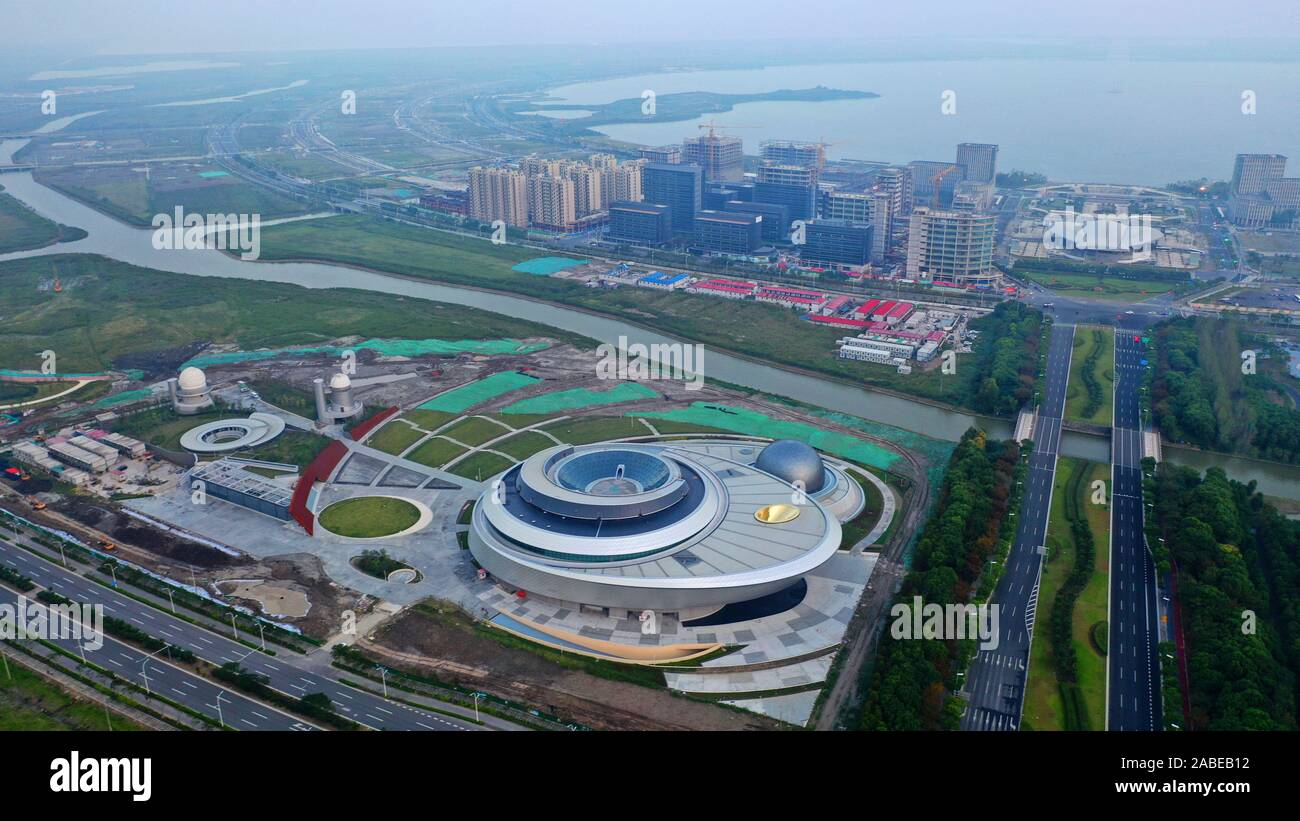 An aerial view of Shanghai Planetarium, which covers 38,000 square ...