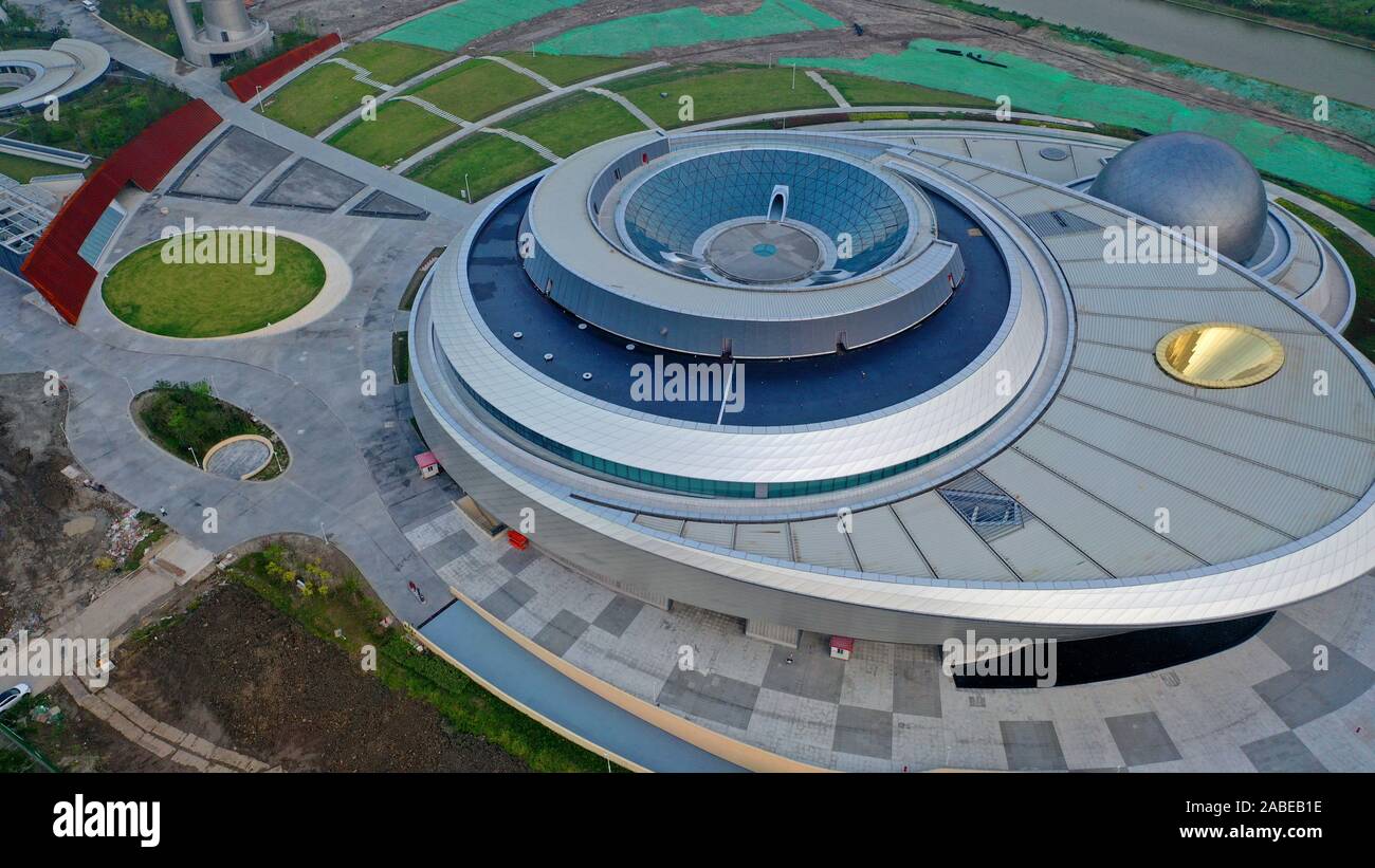 An aerial view of Shanghai Planetarium, which covers 38,000 square ...