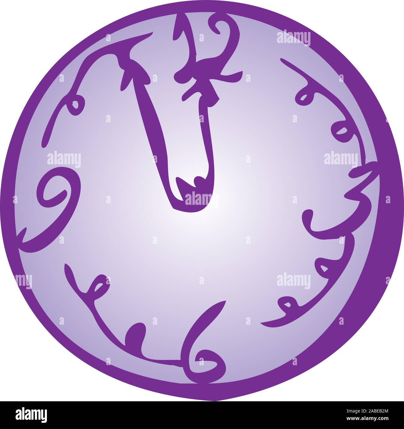 line art clock says 11 55 five minutes to new year vector illusration ...