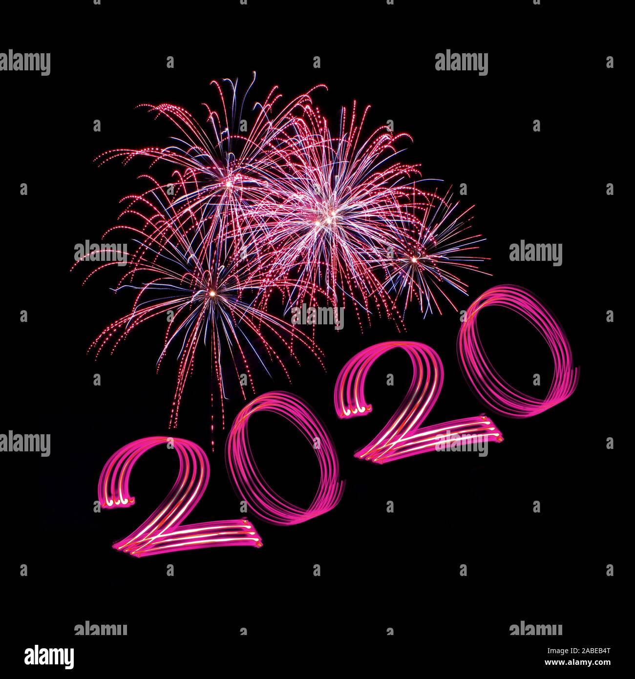 New Year's Eve 2020 with Fireworks Stock Photo - Alamy