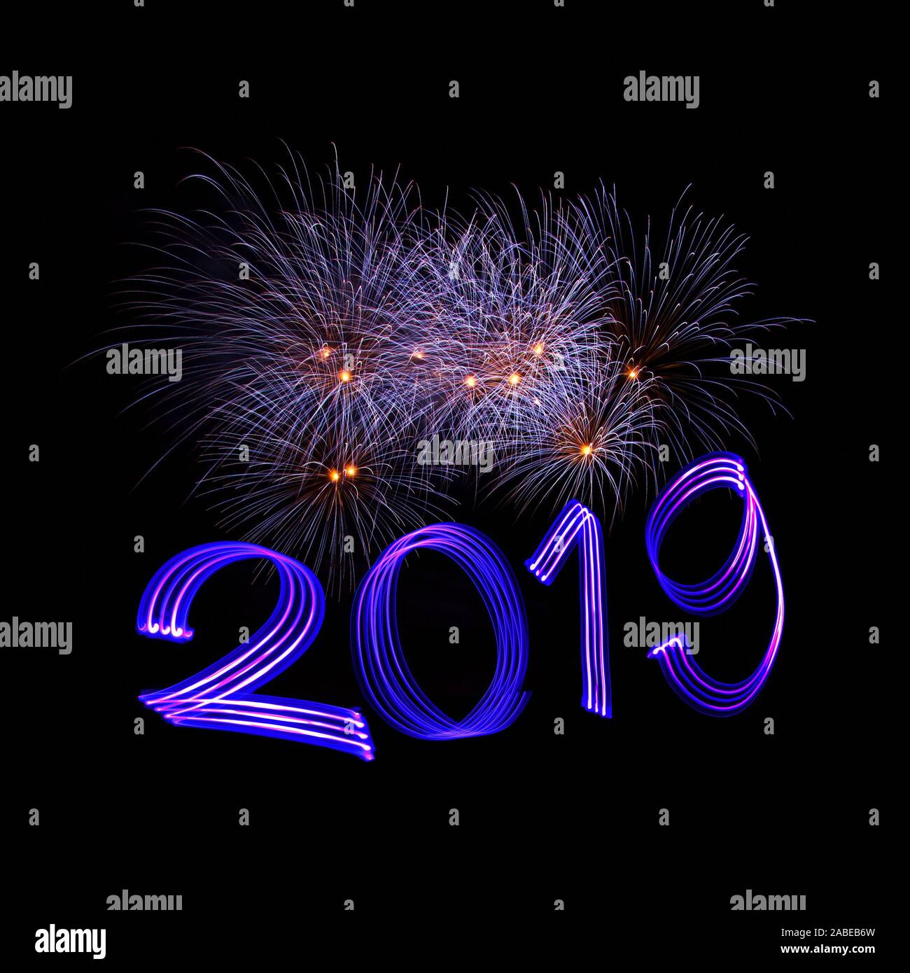 New Year's Eve 20219 with Fireworks Stock Photo - Alamy