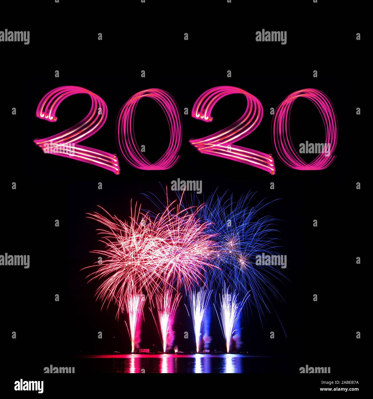 New Year's Eve 2020 with Fireworks Stock Photo - Alamy