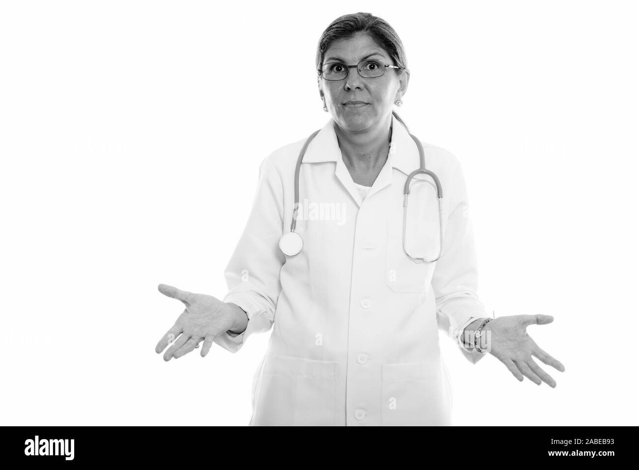 Woman 40s confused Black and White Stock Photos & Images - Alamy