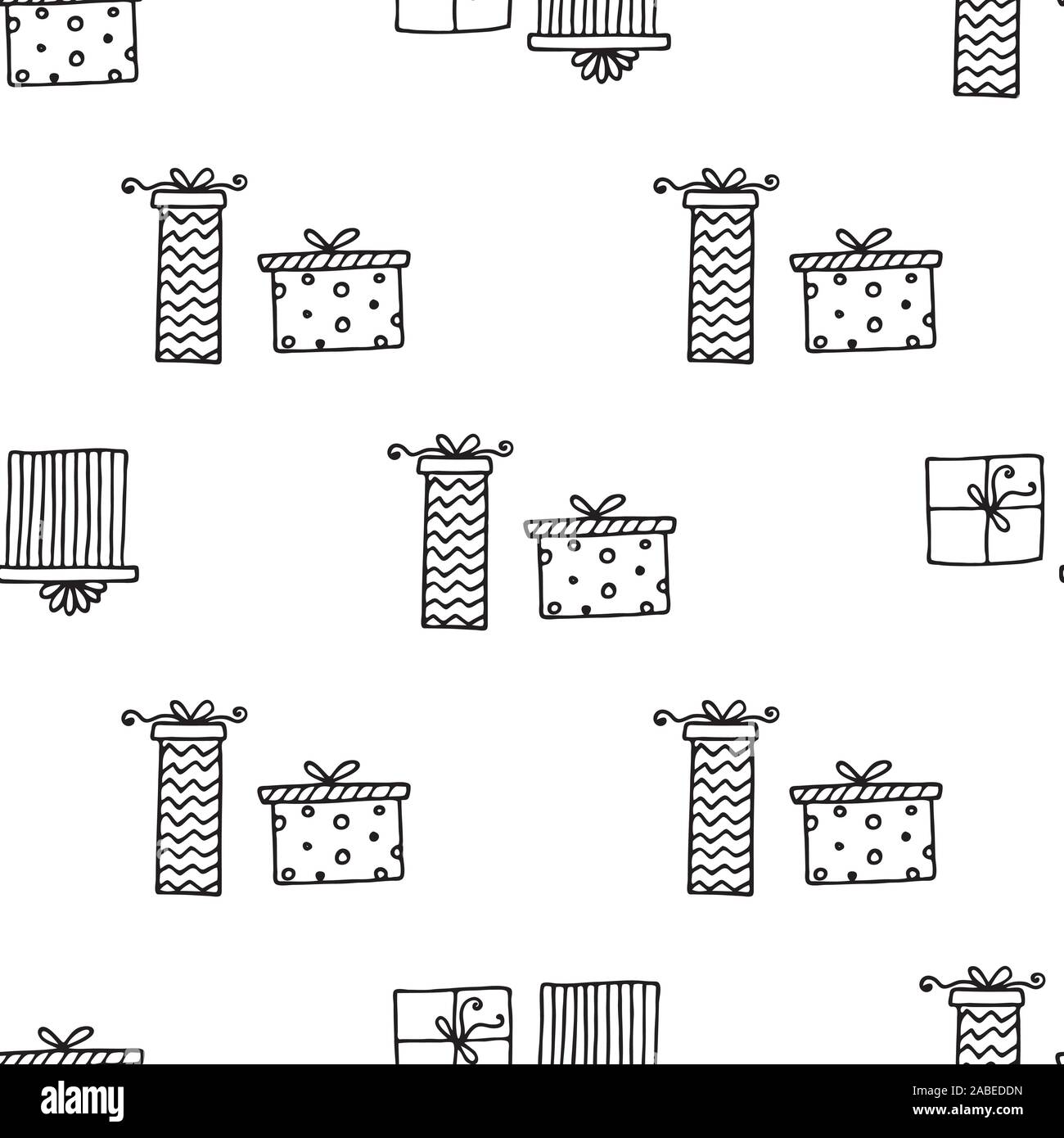 Seamless vector pattern with gift boxes. Wallpaper, textiles, wrapping ...