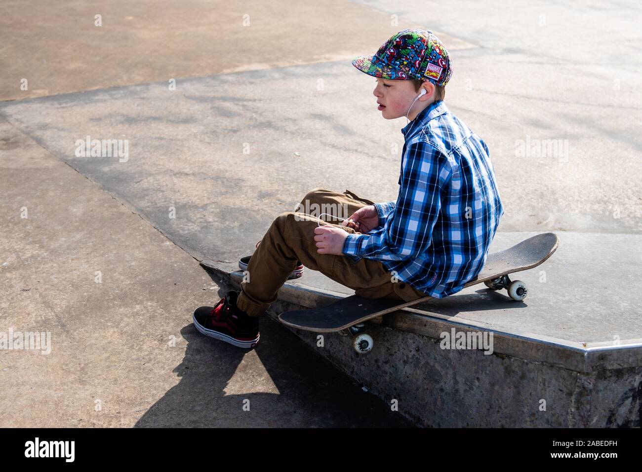 A cute little boy with Asperger syndrome, ADHD, Autism riding around at ...