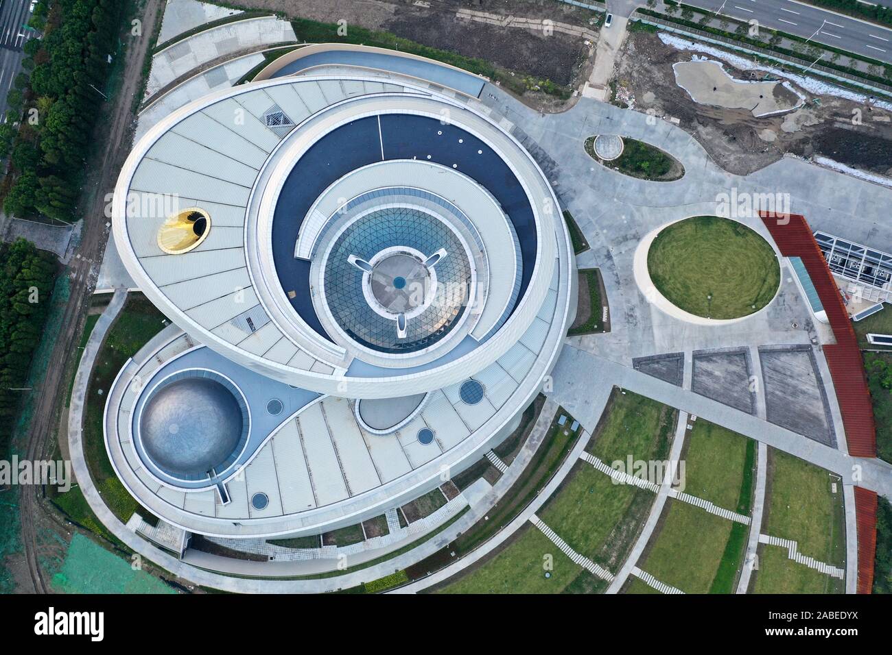 An aerial view of Shanghai Planetarium, which covers 38,000 square ...