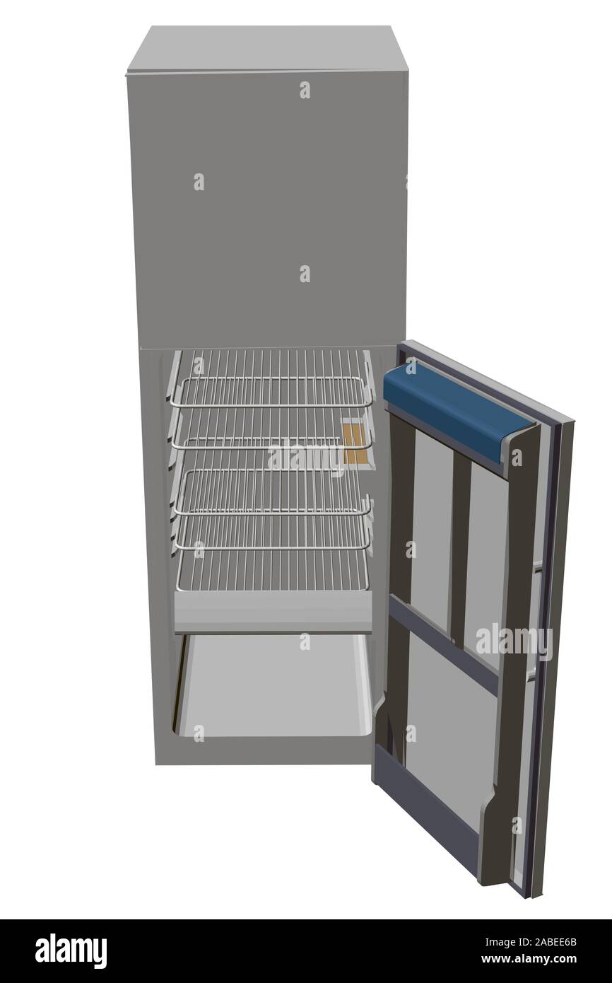 Open detailed refrigerator. Front view. 3D Vector illustration Stock ...