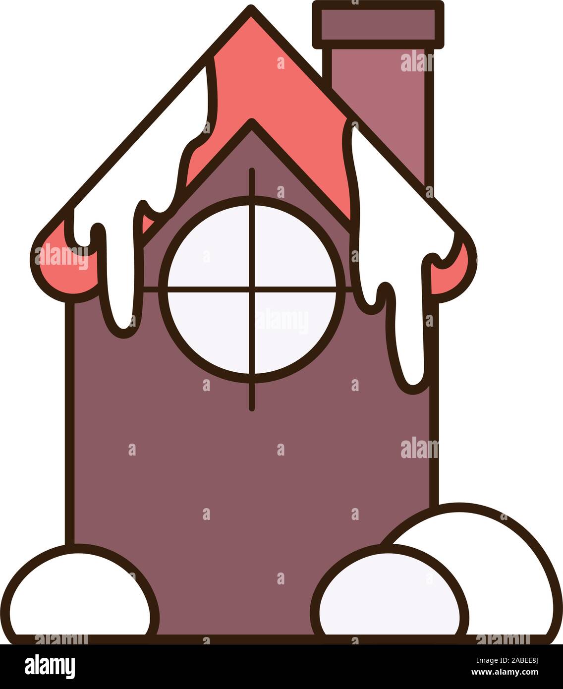 gingerbread house with snow christmas vector illustration Stock Vector ...