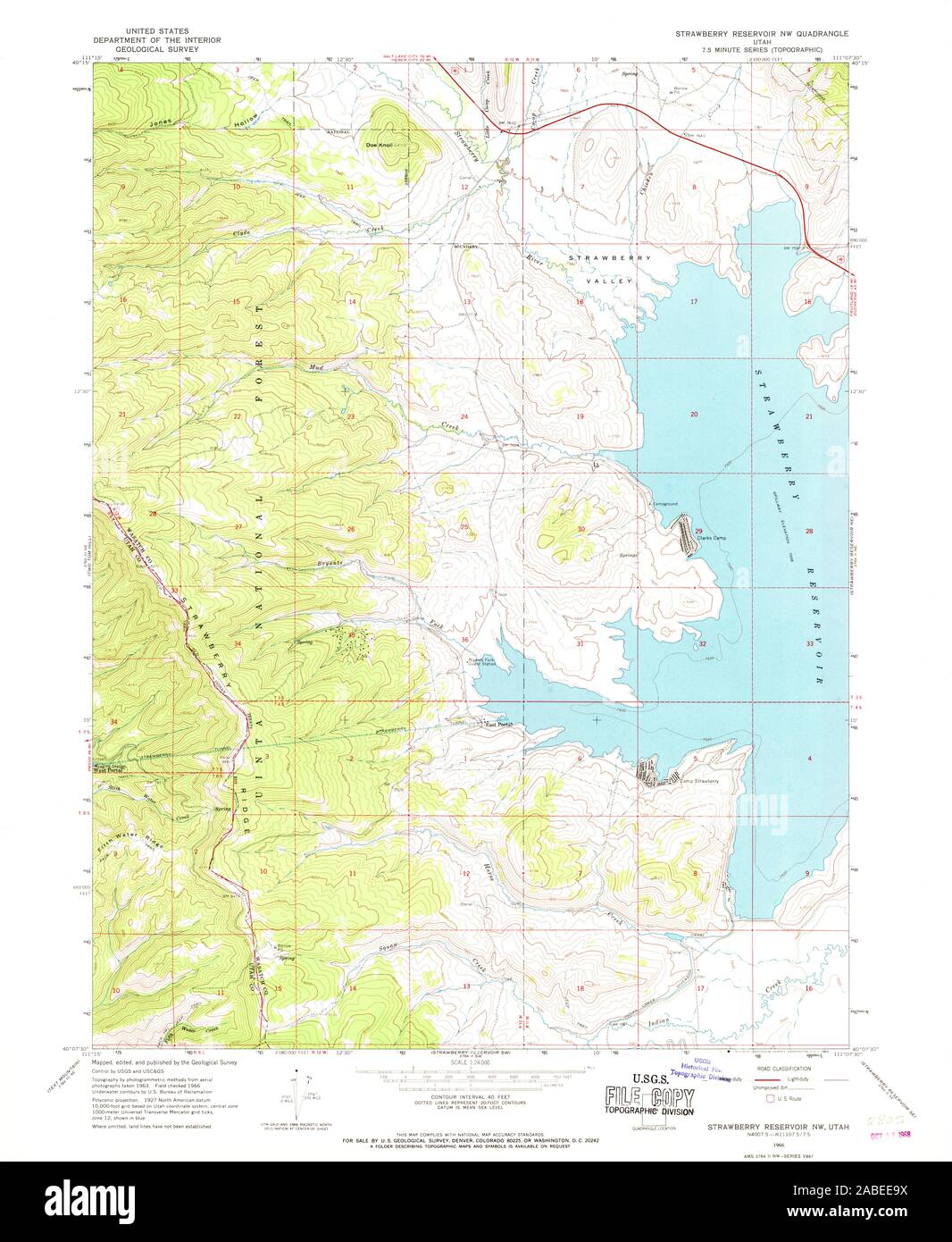 UT Strawberry Reservoir NW 252141 1966 24000 Restoration Stock Photo ...