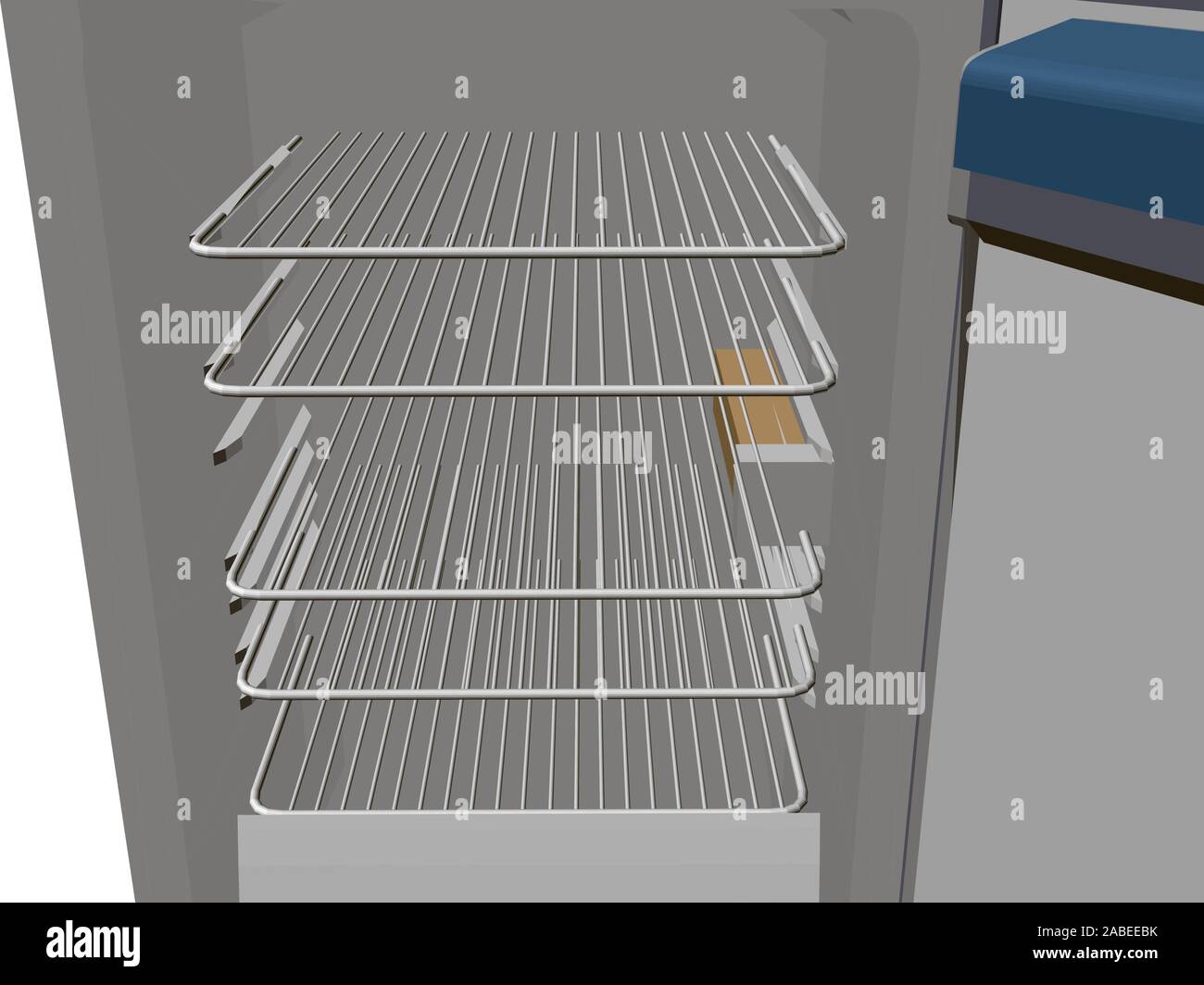 Open detailed refrigerator. Front view. 3D Vector illustration Stock ...