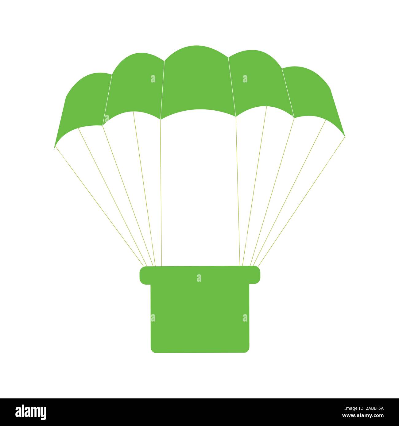 A Cutely Drawn Green Parachute On White Stock Vector Image & Art - Alamy
