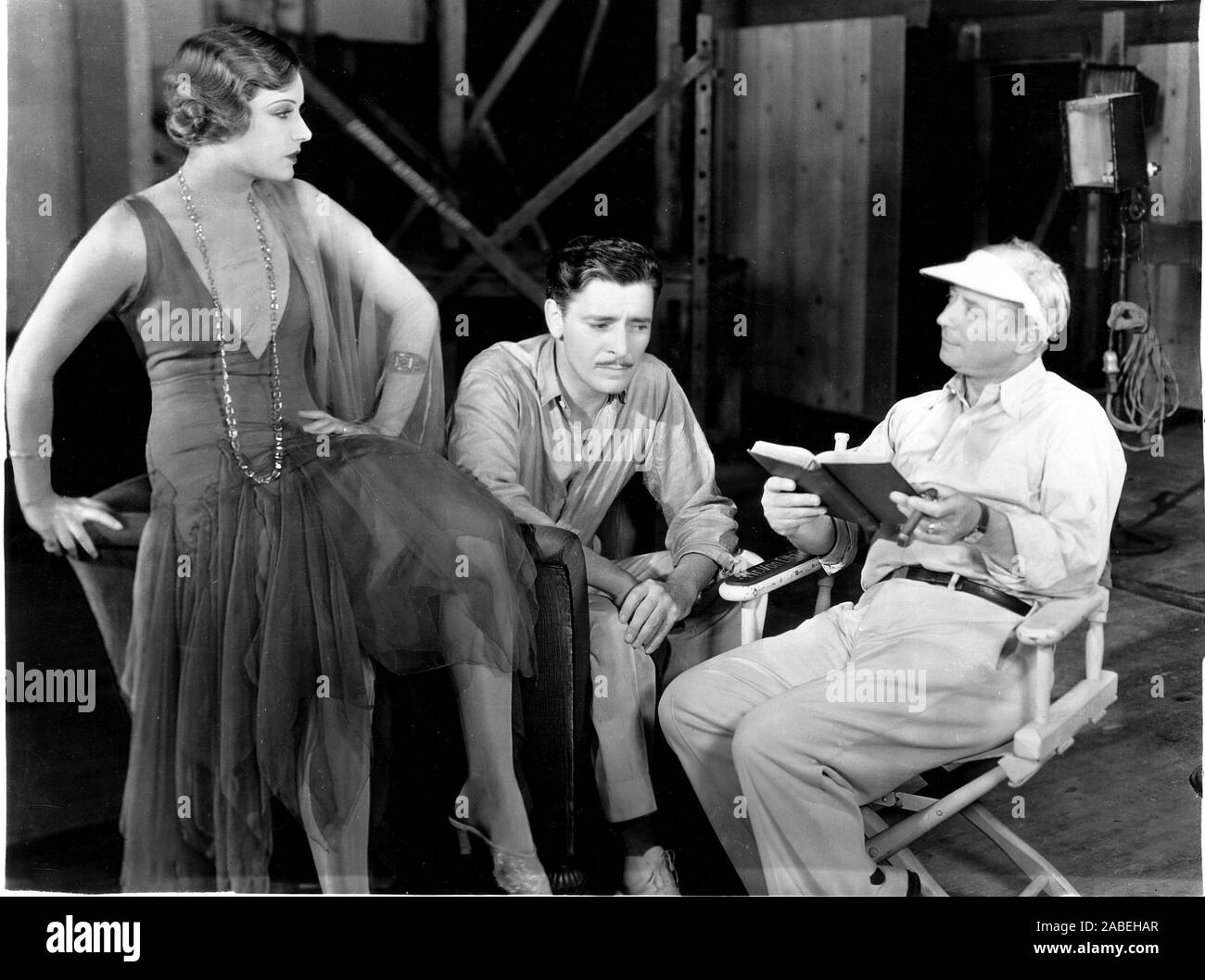 The Rescue From Left Lili Damita Ronald Colman Director Herbert Brenon On Set 1929 Stock