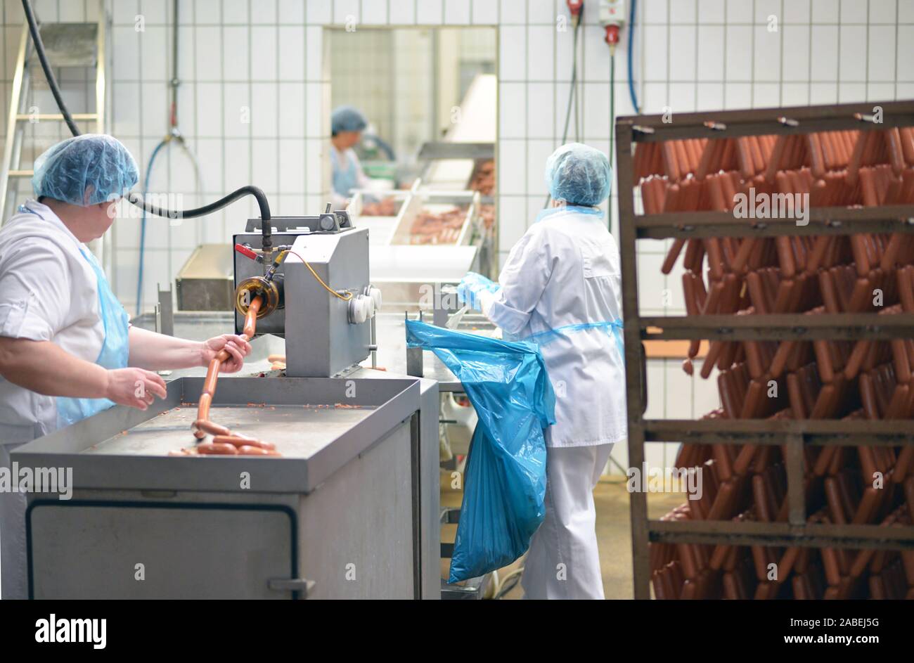 Meat processing plant assembly line hi-res stock photography and images ...