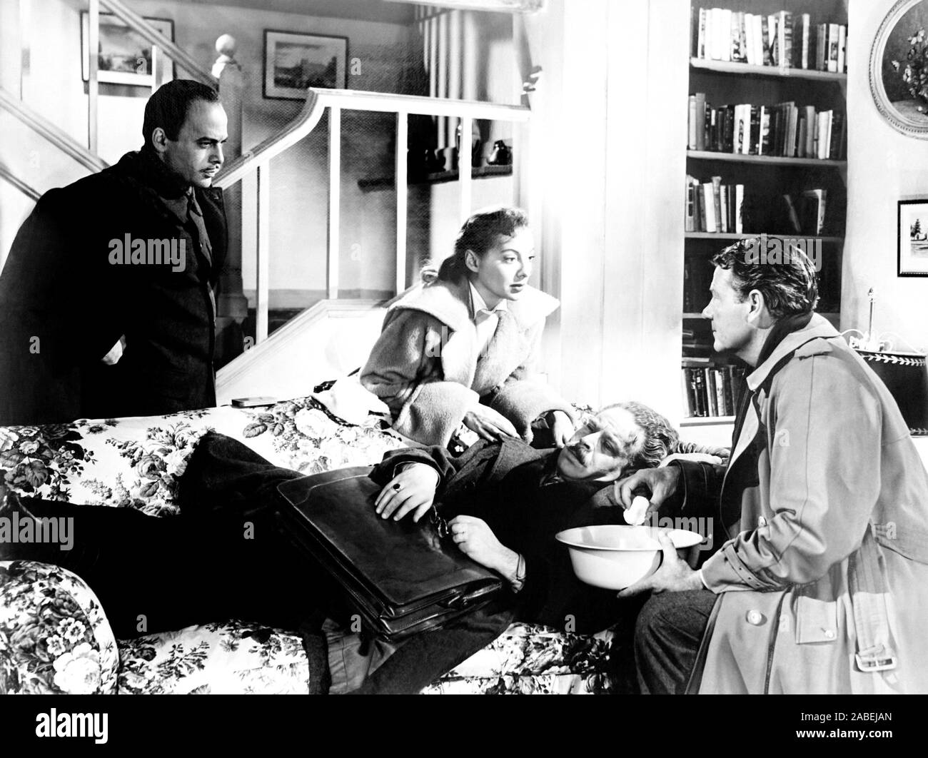 ROUGH SHOOT, (aka SHOOT FIRST), from left, Herbert Lom, Evelyn Keyes ...