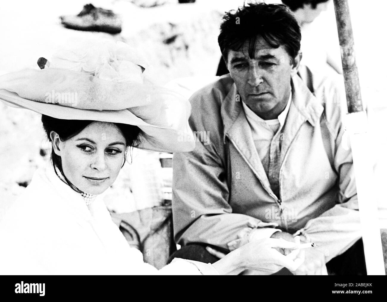 RYAN'S DAUGHTER, from left, Sarah Miles, Robert Mitchum, on location in ...