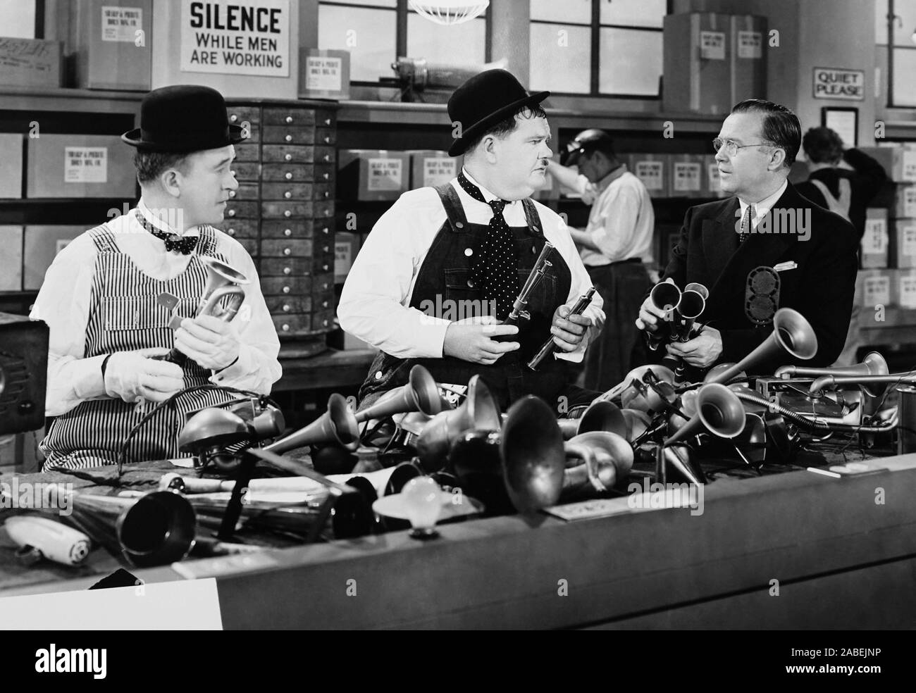SAPS AT SEA, from left: Stan Laurel, Oliver Hardy, Harry Hayden, 1940 ...