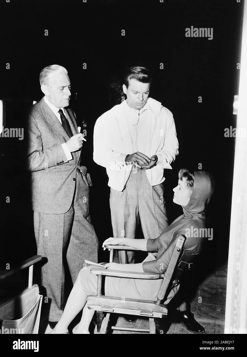 SAY ONE FOR ME, from left: producer buddy Adler, Robert Wagner, Debbie ...