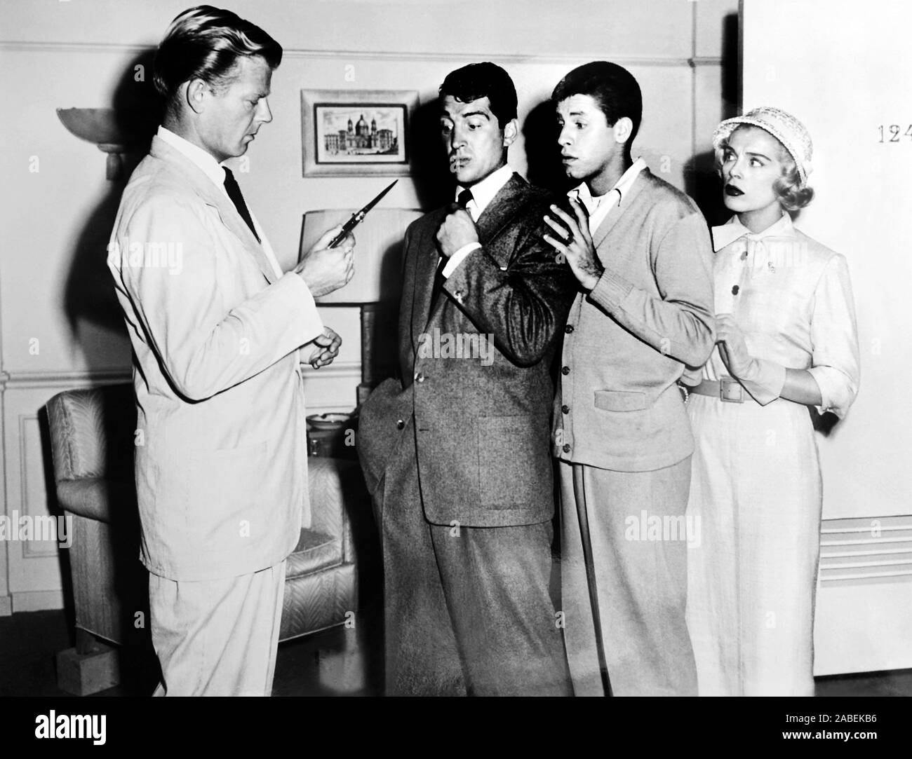 SCARED STIFF, from left, William Ching, Dean Martin, Jerry Lewis ...
