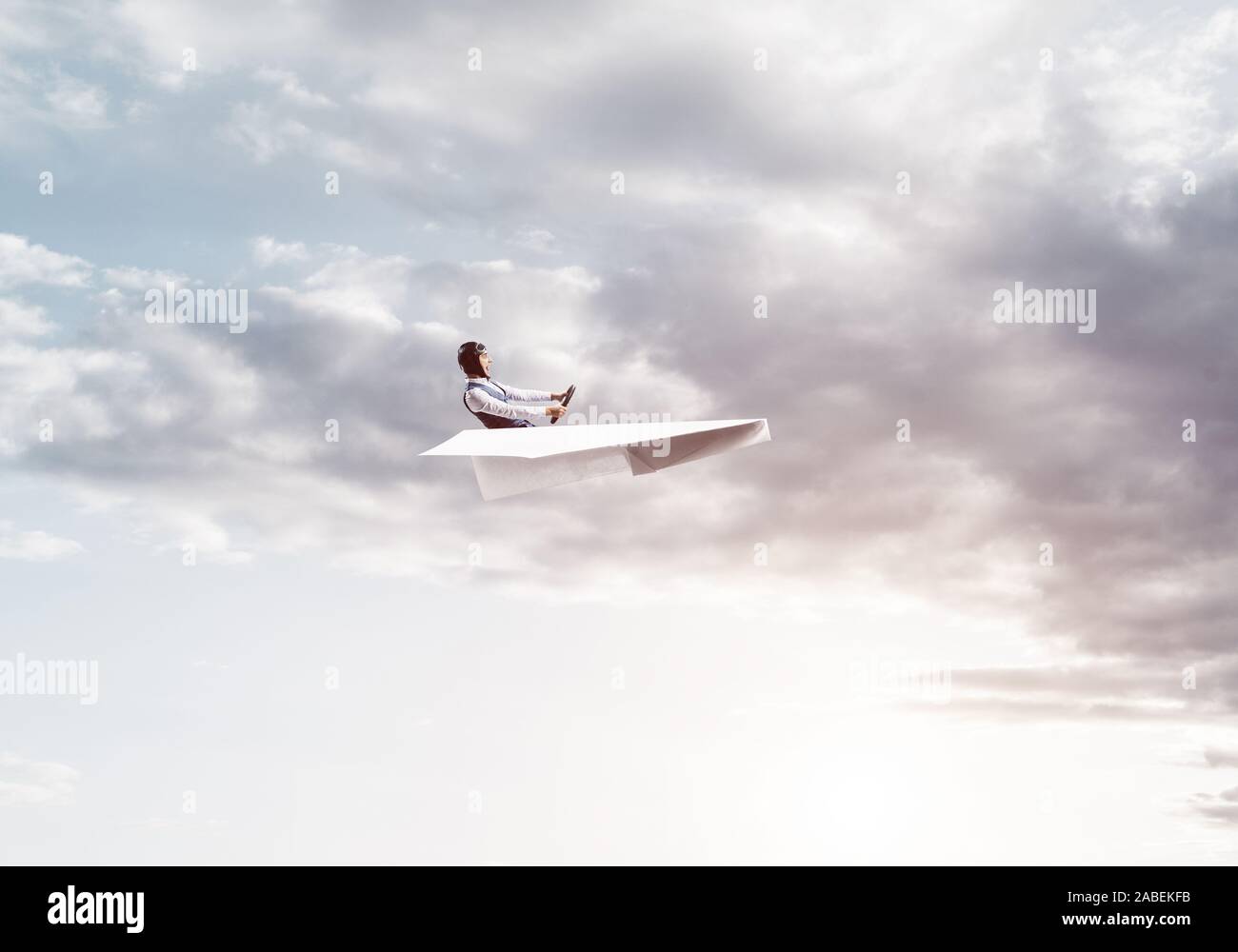 Aviator having fun in aircraft Stock Photo - Alamy