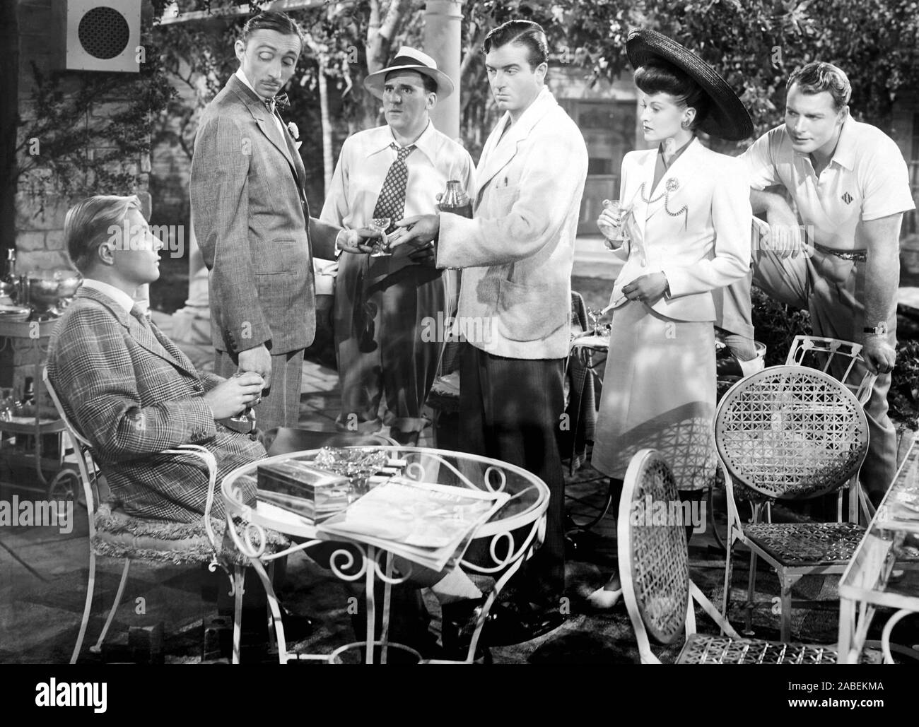 SENTIMENTAL JOURNEY, from left, Kurt Kreuger, Mischa Auer, William Bendix, John Payne, Maureen O ...