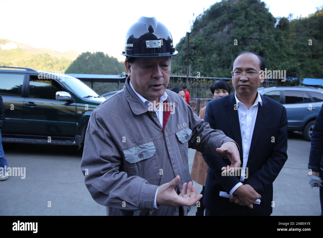 The deputy mayor of Hechi city, Wei Zulin, conducts rescue operation at ...