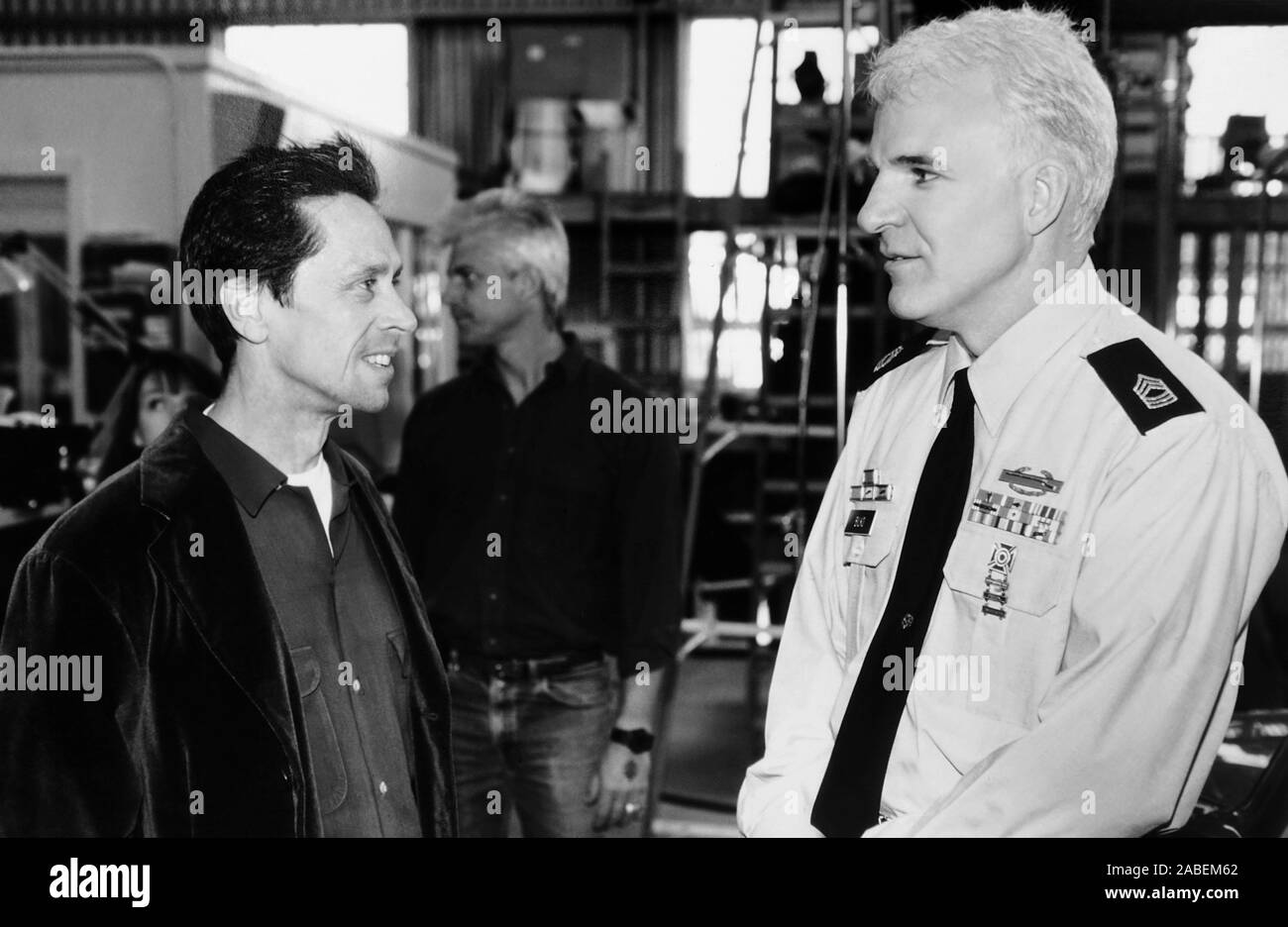 SGT. BILKO, from left: Brian Grazer, Steve Martin on set, 1996 ...