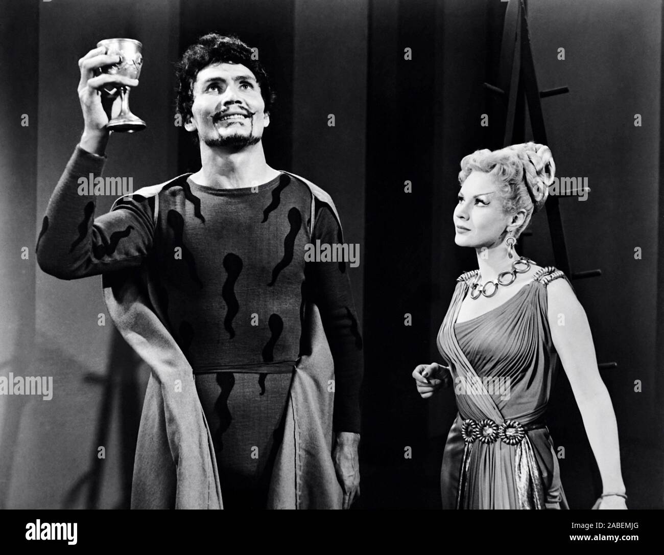 THE SILVER CHALICE, from left, Jack Palance, Virginia Mayo, 1954 Stock ...
