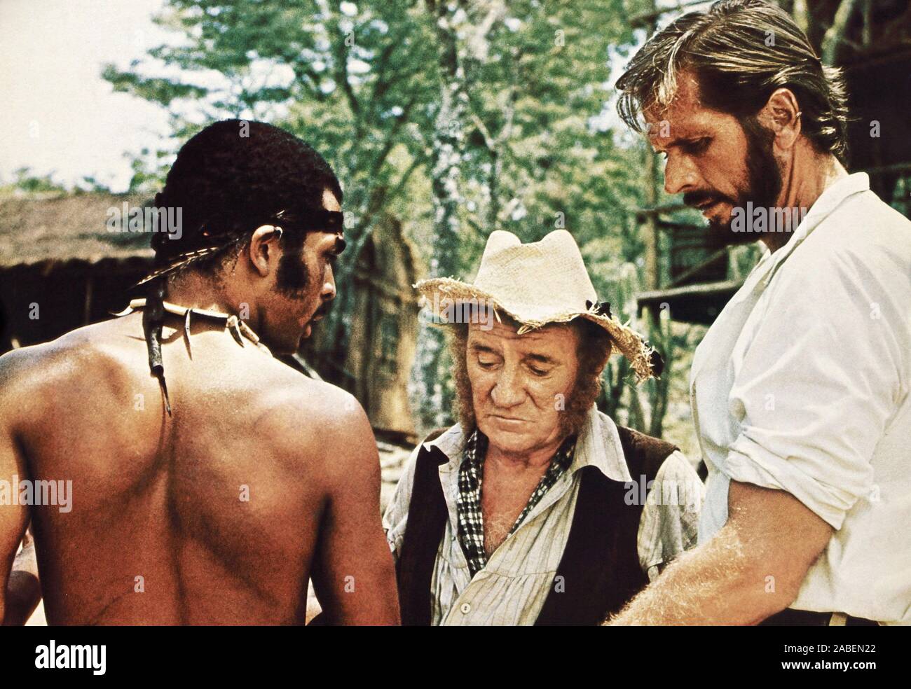 SLAVERS, from left: Don Jack Rousseau, Trevor Howard, Ron Ely. 1978 ...