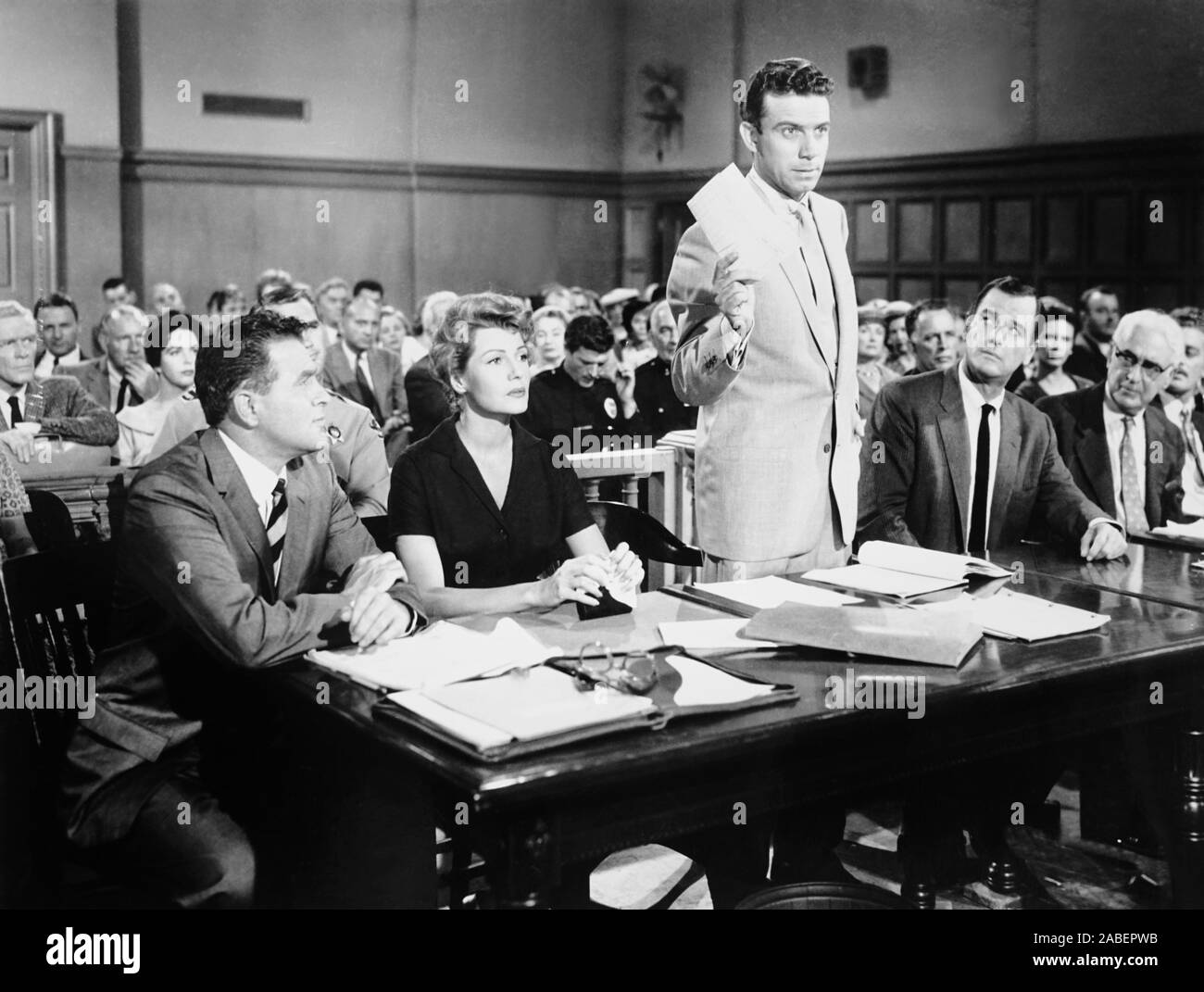 THE STORY ON PAGE ONE, from left: Biff Elliot, Rita Hayworth, Anthony ...