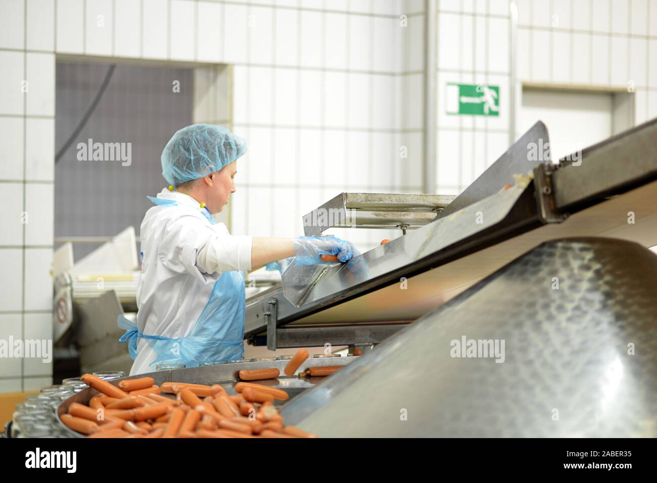 Meat processing plant assembly line hi-res stock photography and images ...