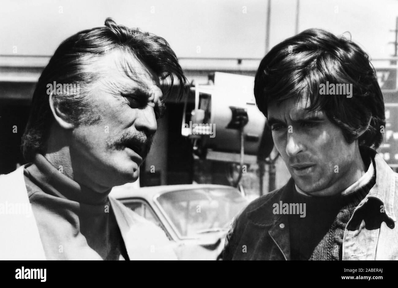 SUMMERTREE, from left: producer Kirk Douglas, Michael Douglas on set ...