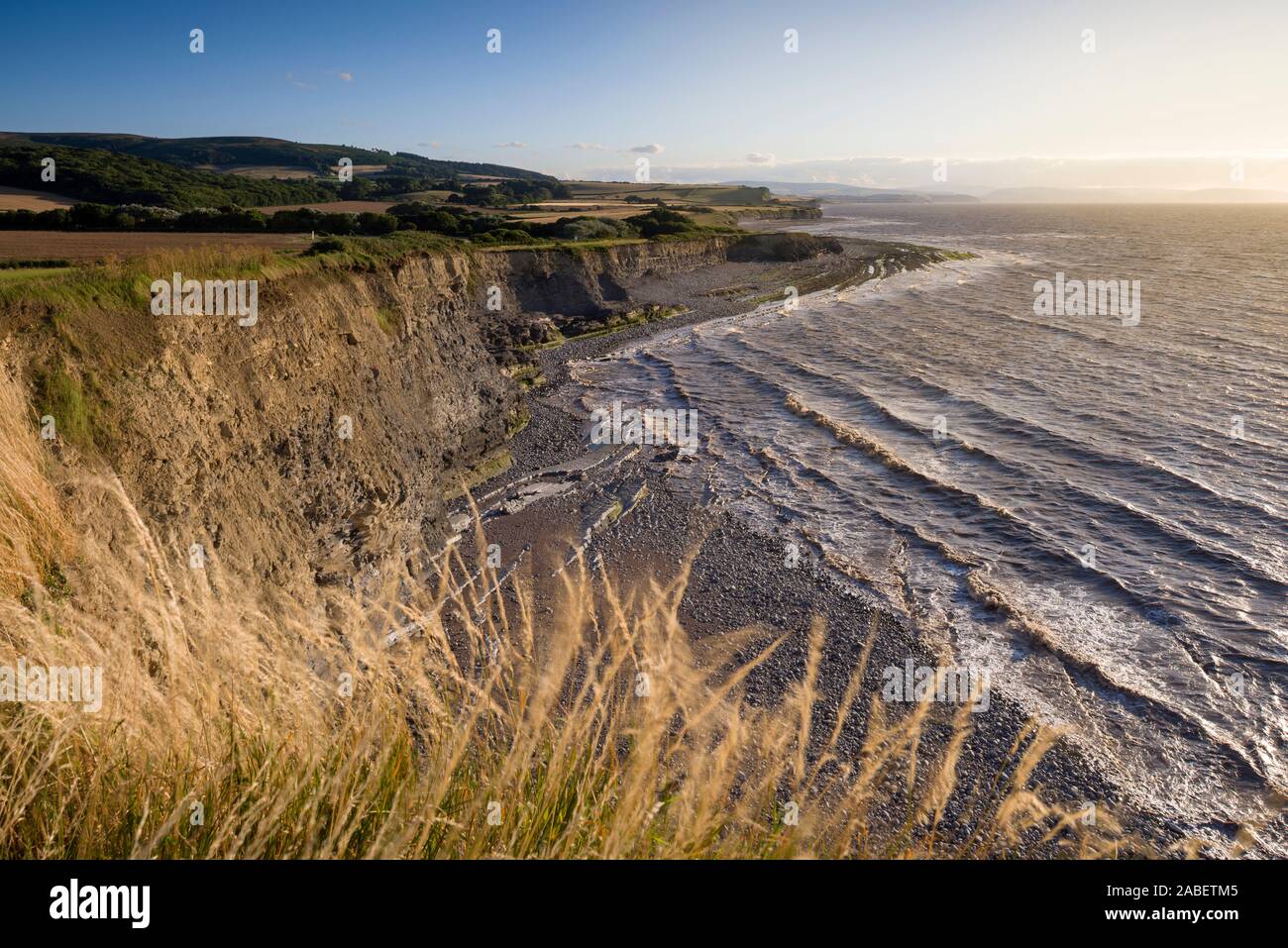 The cliffs at Kilve beach in the Quantock Hills National Landscape ...