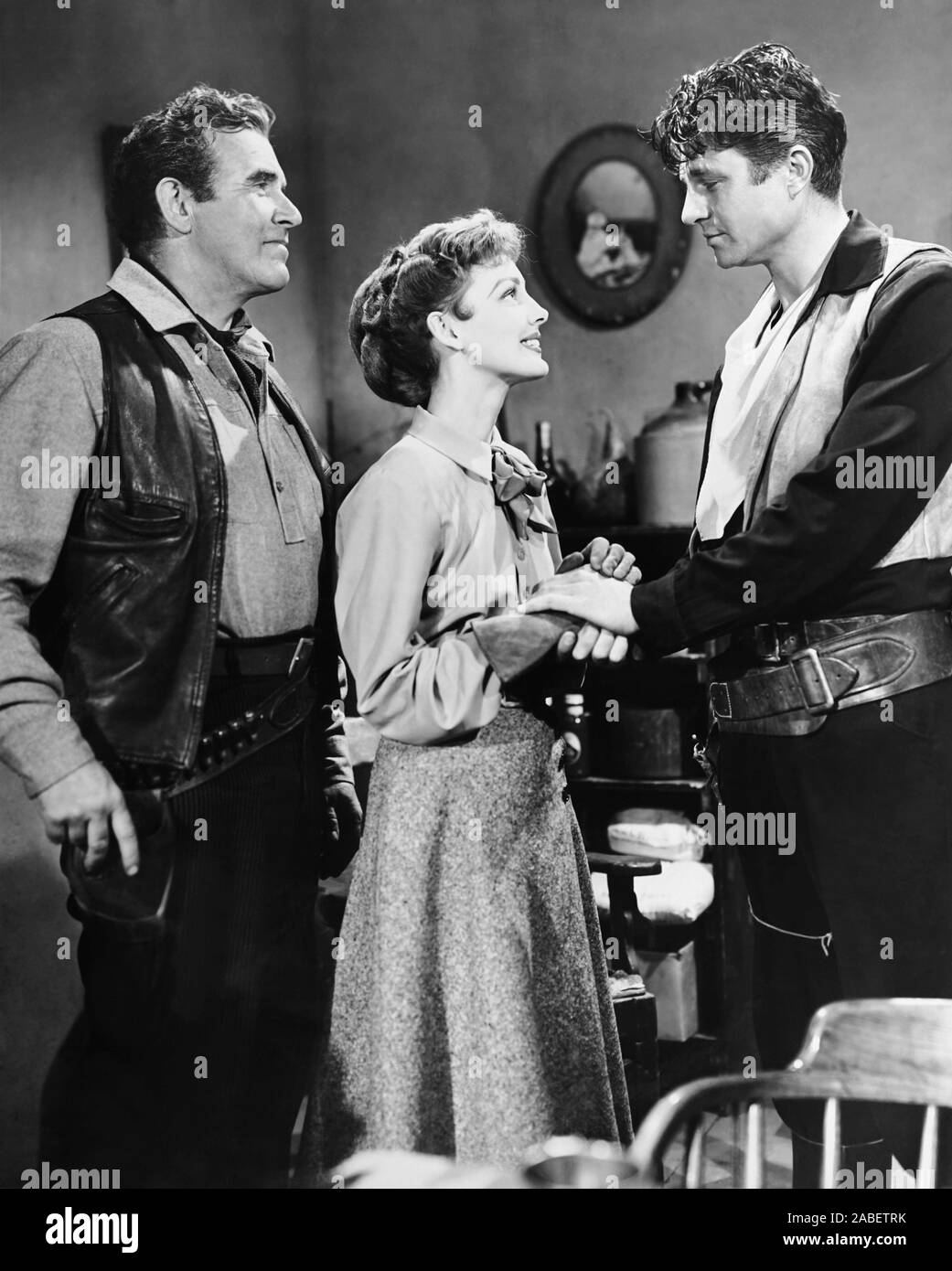 THREE DESPERATE MEN, from left: Preston Foster, Virginia Grey, Jim ...