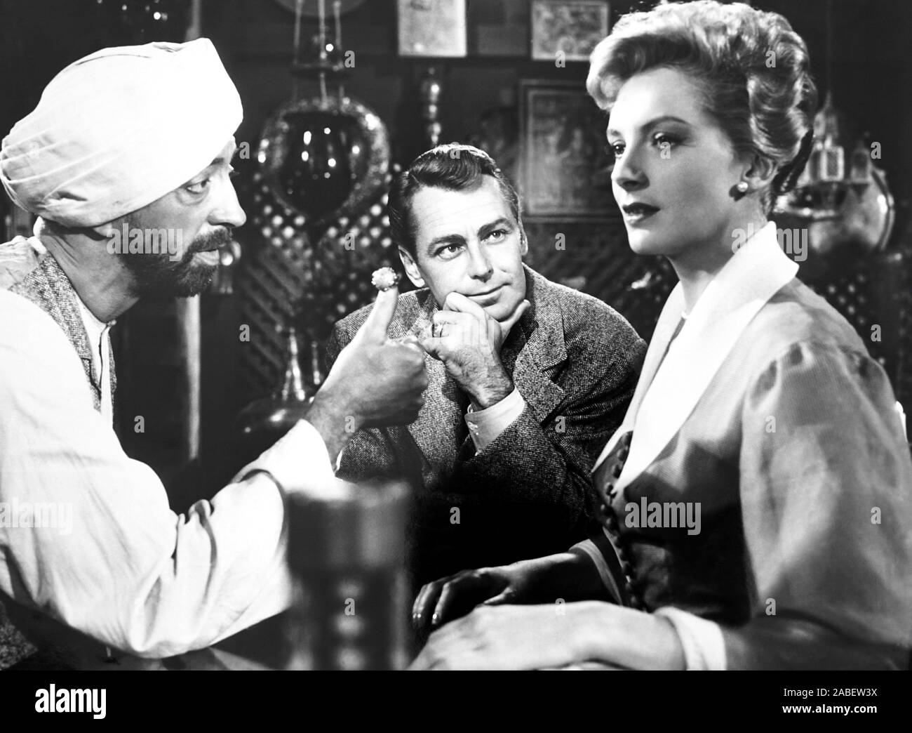 THUNDER IN THE EAST, from left, John Abbott, Alan Ladd, Deborah Kerr ...