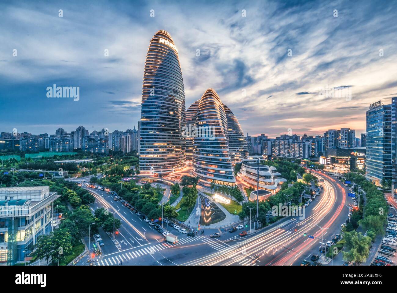 --FILE--Wangjing SOHO, a complex of three curvilinear asymmetric ...