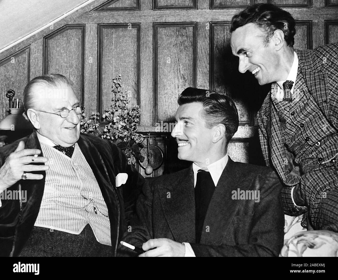 TRIO, from left: Finlay Currie, Michael Rennie, John Laurie on set ...