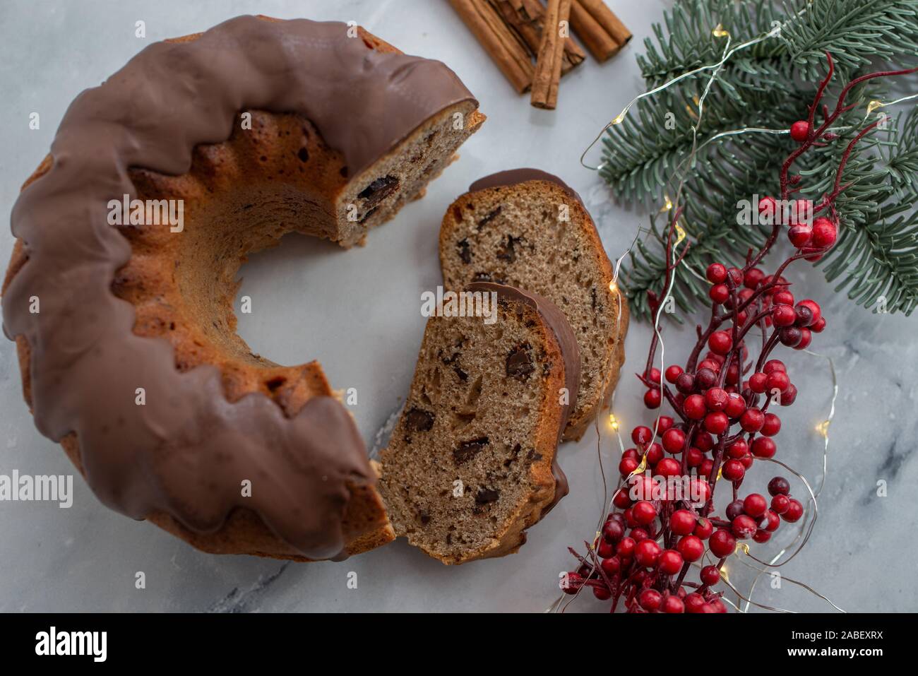 Christmas Sponge Cake Stock Photo - Alamy